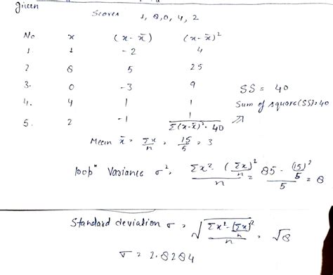 [solved] compute ss variance and the standard deviation for the