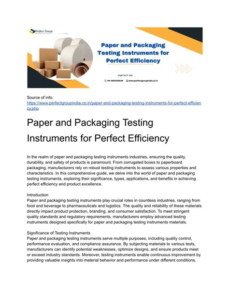 Ppt Paper And Packaging Testing Instruments For Perfect Efficiency