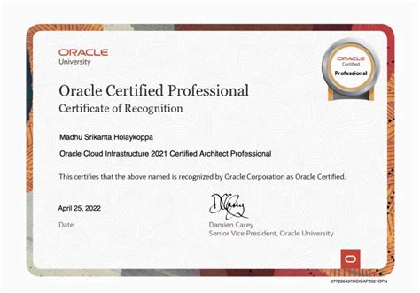 Madhu Holaykoppa On Linkedin Oci Cloudarchitect Cloudcertification Architect