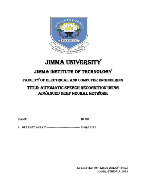 Research Method And Presentation Mini Project Proposal Pdf Speech Recognition Deep Learning