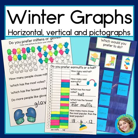 winter graphing with pictographs horizontal and vertical graphs classful