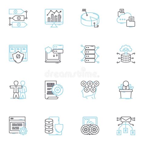 Performance Metrics Linear Icons Set Efficiency Effectiveness Productivity Accuracy Speed