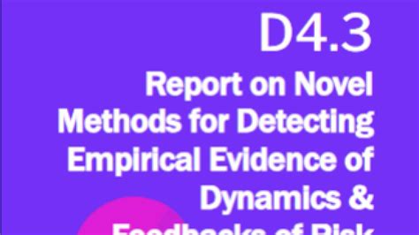 report on novel methods for detecting empirical evidence of dynamics