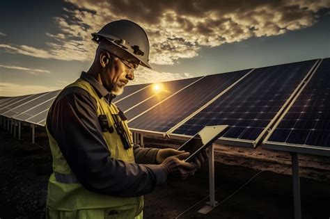 Premium Photo Operation And Maintenance In Solar Power Plant Neural Network Ai Generated