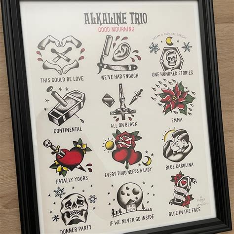 Rancid Tattoo Flash Poster Etsy