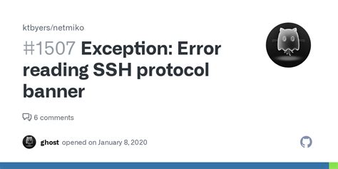 Exception Error Reading Ssh Protocol Banner · Issue 1507 · Ktbyers