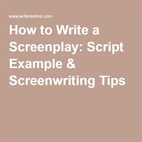 How To Write A Screenplay Script Writing Example Screenwriting Tips Lectura Y Escritura