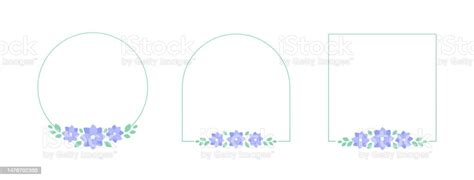 파스텔 라벤더 꽃무늬 프레임 세트 식물 꽃 테두리 벡터 그림입니다 결혼식 행사 간판 로고 레이블 소셜 미디어 게시물 등을위한 심플하고 우아한 낭만적 인 스타일 0명에 대한