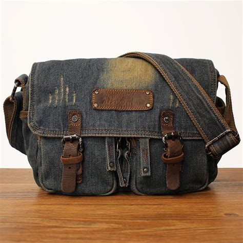 Denim Messenger Bag Jean Messenger Bag Jean Crossbody Purse Denim