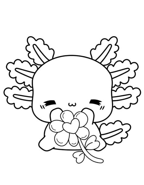 Cute Axolotl Coloring Pages