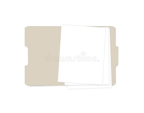 Open File Folder With Cut Tab Realistic Mockup Letter Size Tabbed Manila Folder With Empty