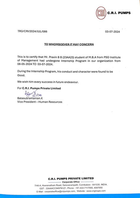 Pravin Balu On Linkedin Internship Operationsmanagement Crigroups