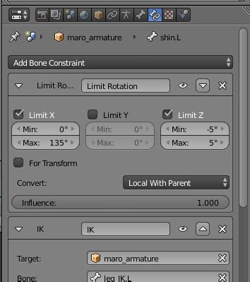 How Do I Limit The Rotation Of An IK Constrained Bone Animation And