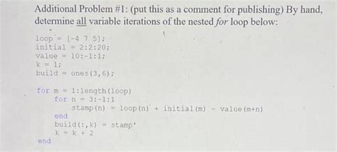 Additional Problem 1 Put This As A Comment For