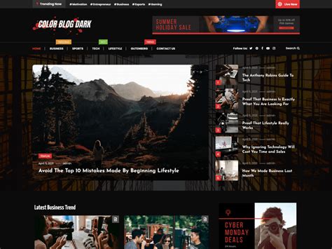 Color Blog Dark Wordpress Theme