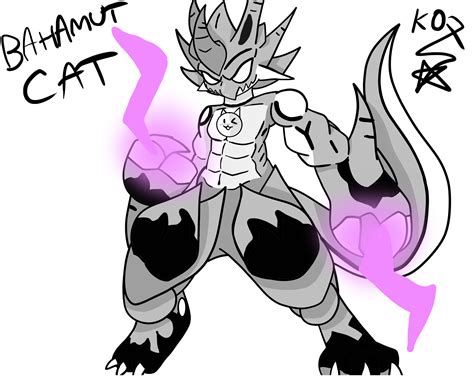 A Drawing Of Awakened Bahamut In My Style Fanart Rbattlecats