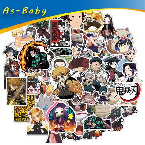 100pcs Set Anime Demon Slayer Mixed Stickers Tanjirou Nezuko Skateboard