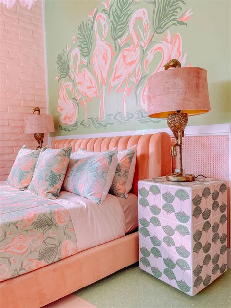 Trixie Motel Pink Flamingo Suite Tiled Side Tables Tropical Bedrooms