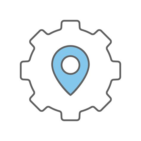 Gear Icon Illustration With Map Suitable For Project Location Icon Icon Related To Project