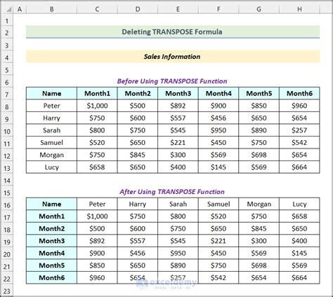 How To Use TRANSPOSE Function In Excel