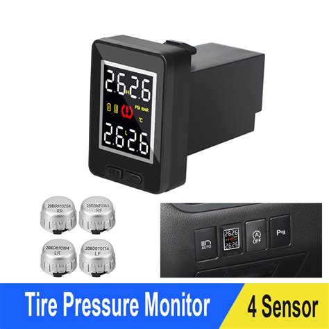 Smart Car Tpms Tire Pressure Monitor System For Toyota With 4 Pcs Sensors Real Time Temperature