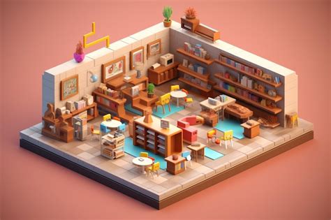 Premium Ai Image Modern School Classroom Icon 3d