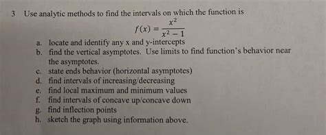 solved 3 use analytic methods to find the intervals on which