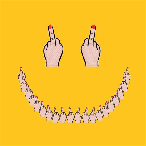 Passive Aggressive Smiley Collage Smiley Face Made Of Middle Fingers