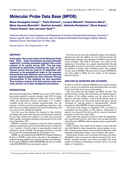 PDF Molecular Probe Data Base MPDB ResearchGate