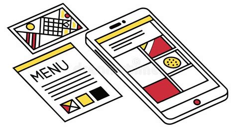 website menu and content layout ui and ux design template vector