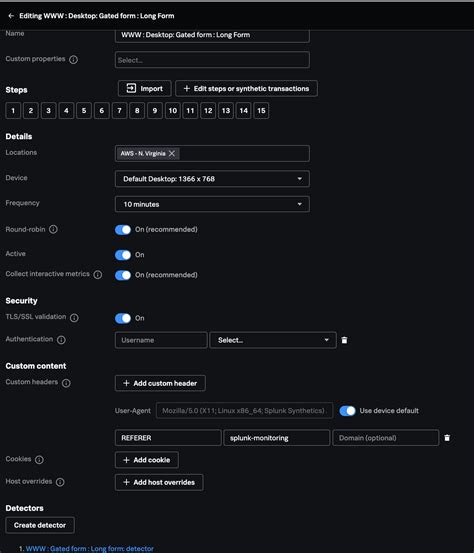o11y synthetic monitoring for website metadata and form validation splunk