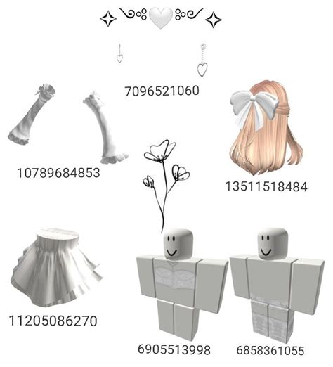 🤍white Flowers Aesthetic Roblox Outfit Codes🤍 Roblox Idee Darte