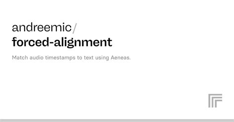 Andreemic Forced Alignment Run With An API On Replicate