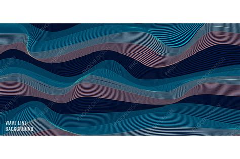 Abstract Striped Blue Wave Lines Pattern Graphic By Phochi · Creative