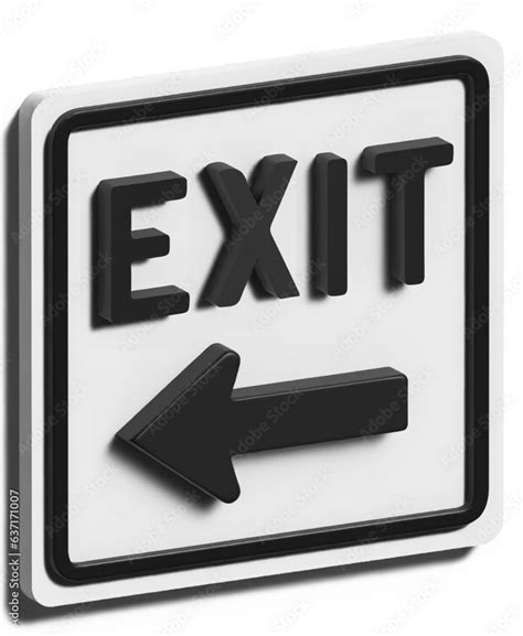 Exit Black And White Arrow Sign Stock Illustration Adobe Stock