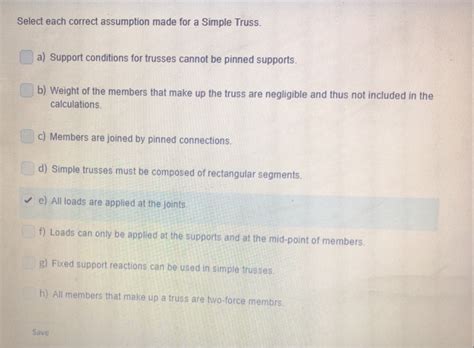 Solved Select Each Correct Assumption Made For A Simple