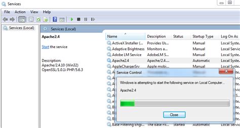 Установка apache в windows
