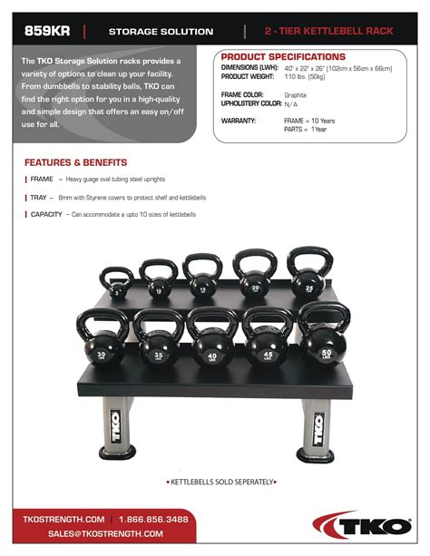Tko 4kg 36kg Cast Kettlebell Set W 2 Tier Rack