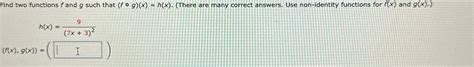 Solved Find Two Functions F ﻿and G ﻿such That