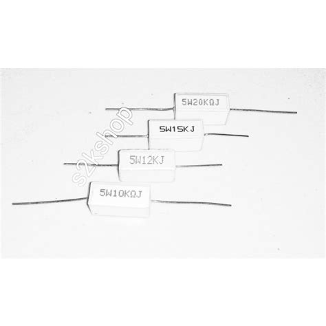 Cement Resistor 5watts 10k 12k 15k 20k Shopee Philippines