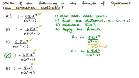 Lesson Spearmans Rank Correlation Coefficient Nagwa