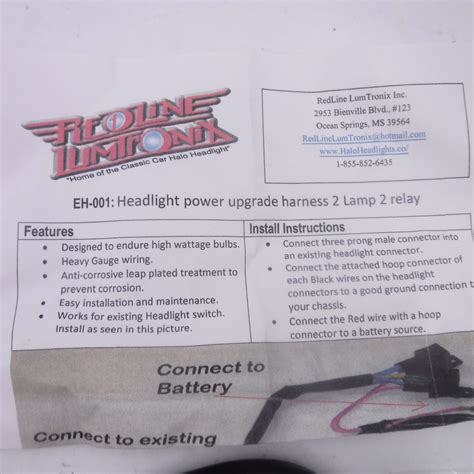Redline Lumtronix Eh 001 Universal Headlight Power Upgrade Harness Oneclick Warehouse
