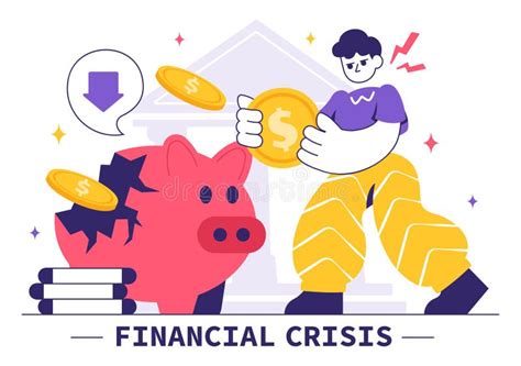 Financial Crisis Vector Illustration Featuring Concepts Of Bankruptcy