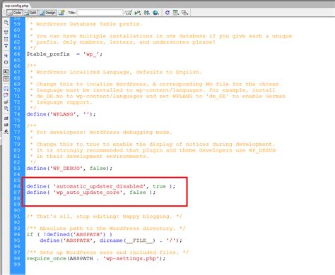 How To Disable Automatic Updates For Wordpress Wp Small Fix