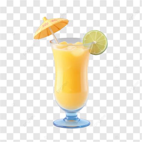 작은 노란색 우산과 석회 조각을 곁들인 오렌지 주스 칵테일 한 잔 오렌지 주스 작은 우산 노란색 Png 일러스트 및 Psd 이미지 무료 다운로드 Pngtree