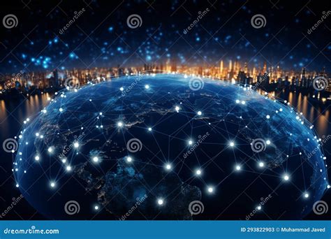 Interconnected World A Vision Of Global Business And Network Connections Stock Illustration