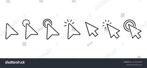 Pointer Mouse Click Hand Cursor Line Stock Vector Royalty Free 2575407835 Shutterstock