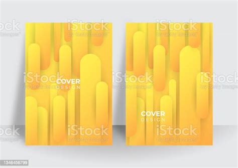 비즈니스 미니멀 한 트렌디 한 스타일을위한 추상적 인 다채로운 노란색 기하학적 커버 디자인 배경 추상적 배경이 있는 현대소책자