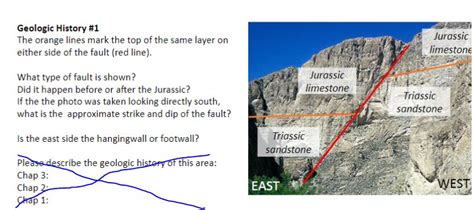 Solved Geologic History 1 The Orange Lines Mark The Top Of