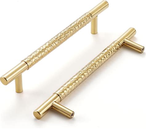Flirabbit Polished Brass Cabinet Pulls 2 Pack Modern Gold Cupboard